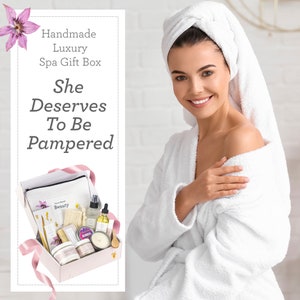 Lavender Bath Gift Set for Bride, Spa Kit With Natural Products ...