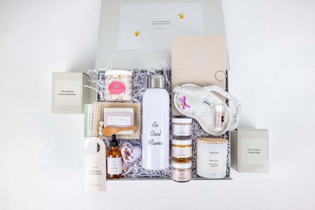 New Mom Luxury Pregnancy Spa Gift Set, Personalize Gift Box, Organic ...