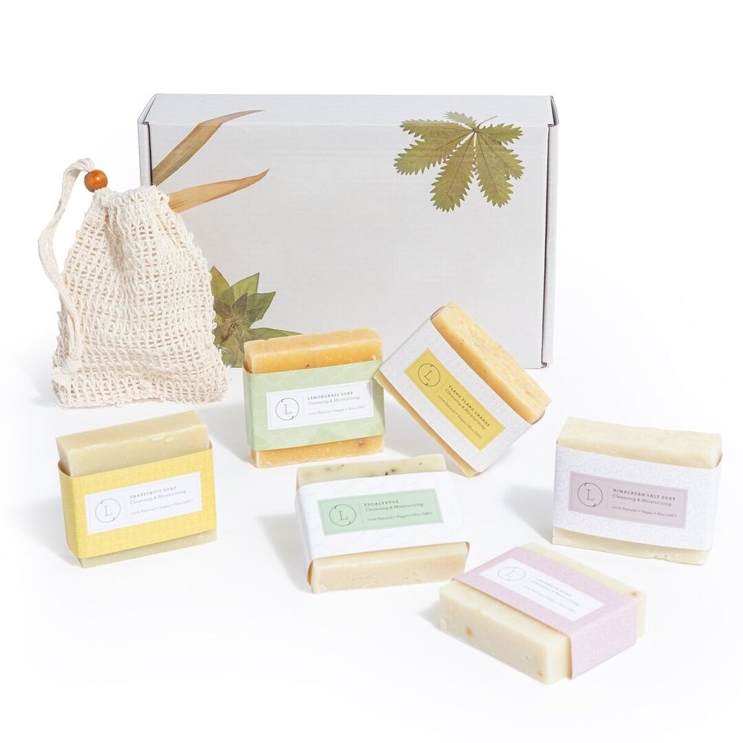 Natural Soaps Gift Set, Teacher Holiday Gift, Mother's Day Gift Set, Co ...