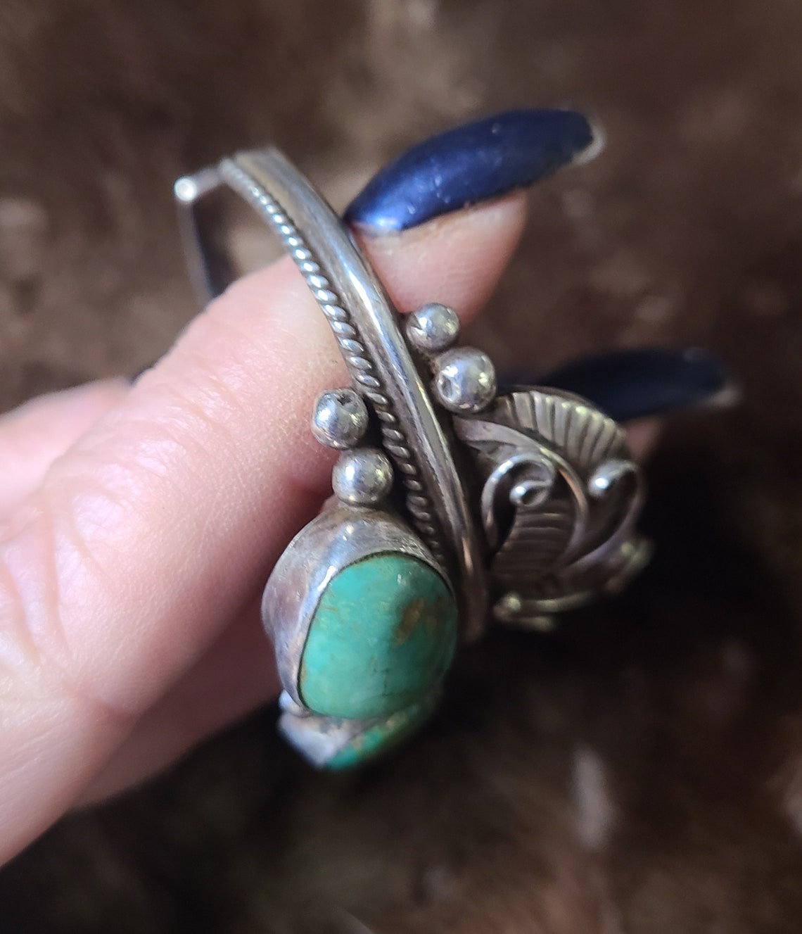 Frank Harvey Era Navajo Turquoise Sterling Silver Cuff Bracelet Vintage ...