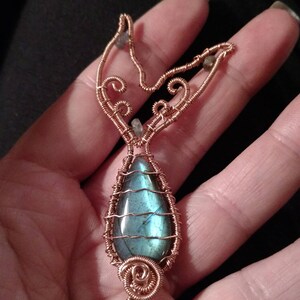 Copper Wire Wrapped Mermaid Tail Pendant With Labradorite Wire Wrapped ...