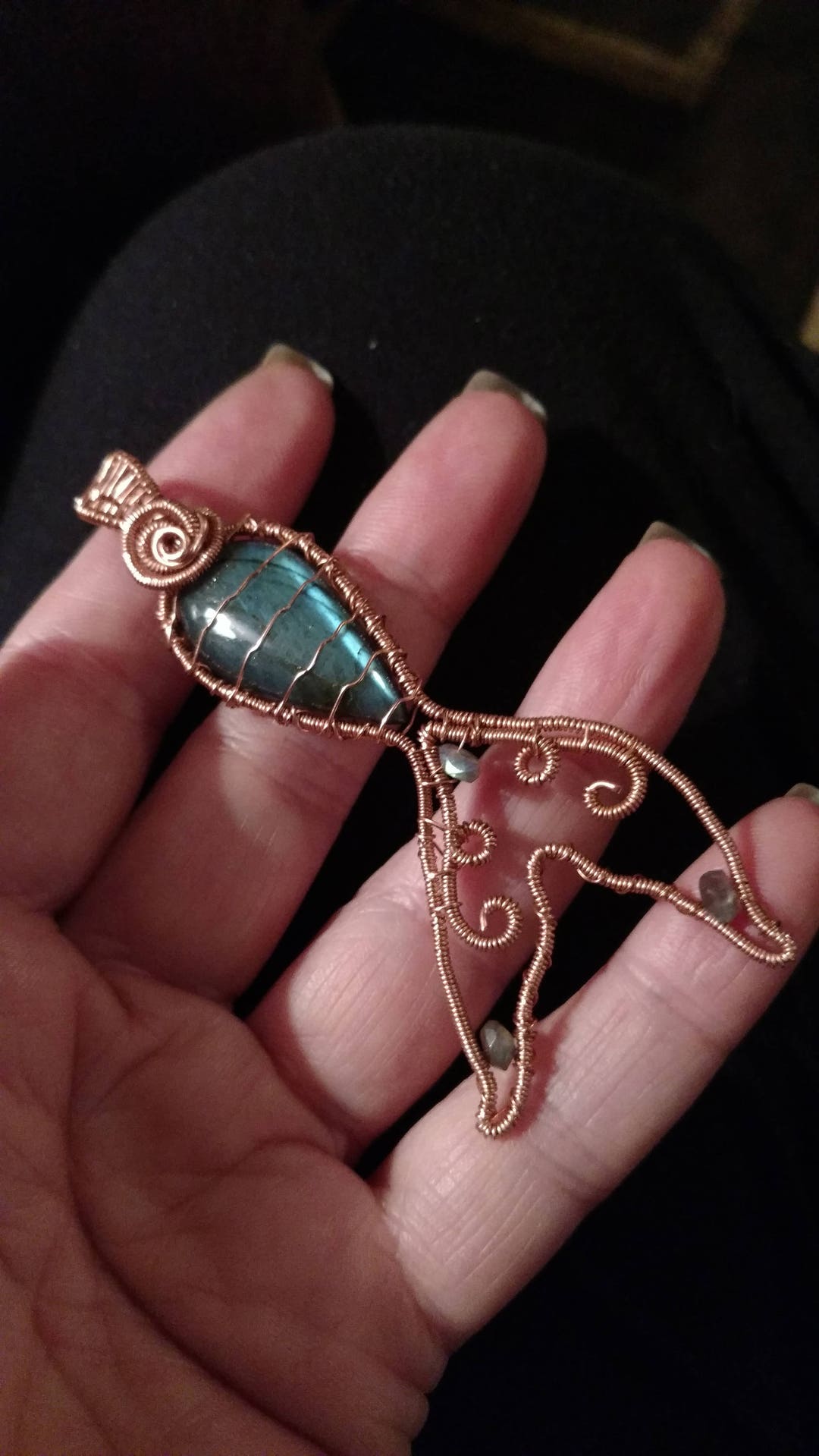 Copper Wire Wrapped Mermaid Tail Pendant With Labradorite Wire Wrapped ...
