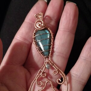 Copper Wire Wrapped Mermaid Tail Pendant With Labradorite Wire Wrapped ...