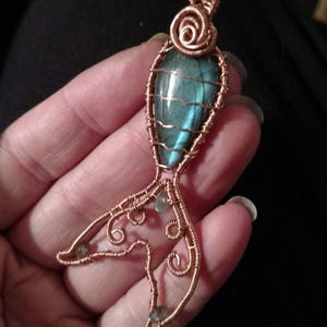 Copper Wire Wrapped Mermaid Tail Pendant With Labradorite Wire Wrapped ...