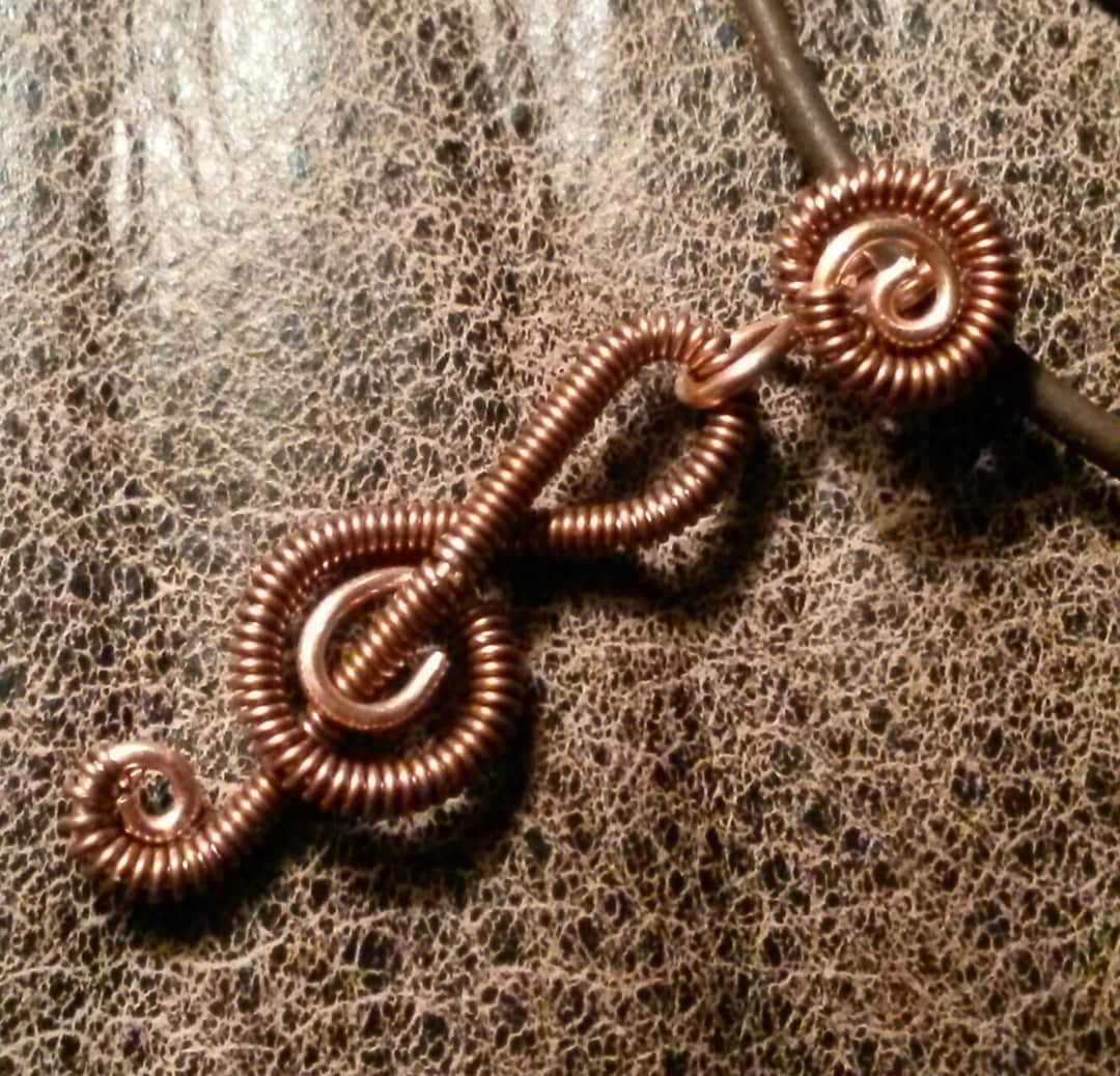 Made to Order Copper Treble Clef Pendant Necklace Wire Wrapped Jewelry ...