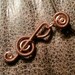 Made to Order Copper Treble Clef Pendant Necklace Wire Wrapped Jewelry ...
