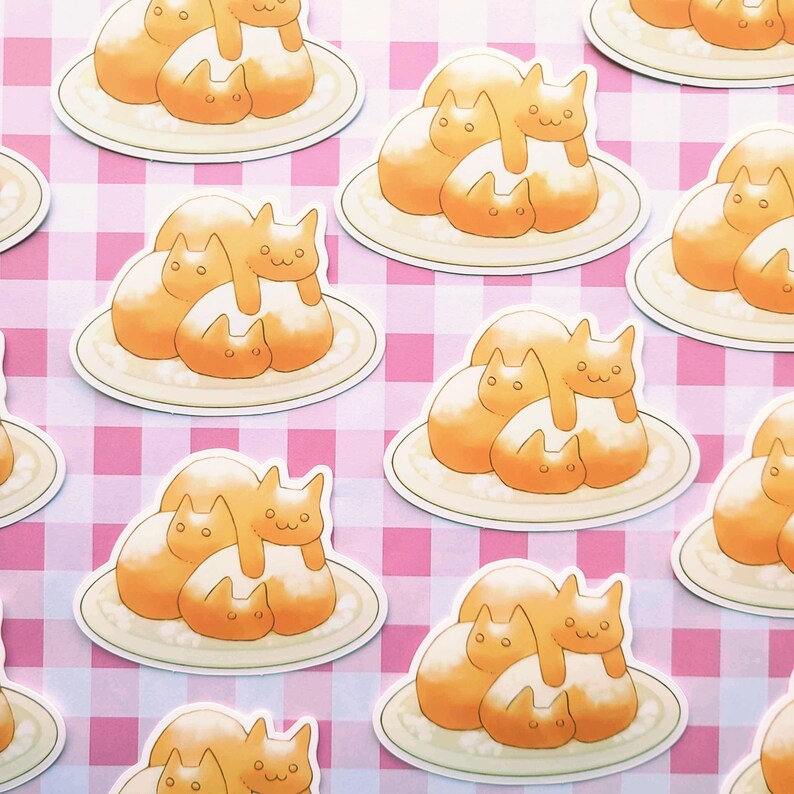 Beignets De Chat / Cute Cat Donut Sticker / Waterproof Vinyl Sticker ...