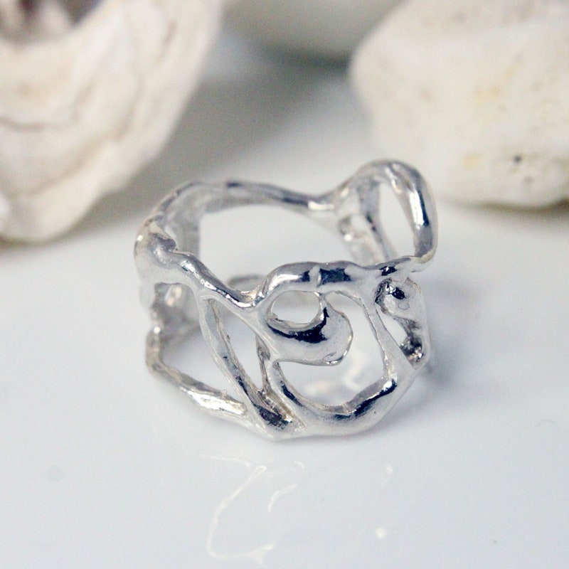Artistic Silver Ring - Etsy