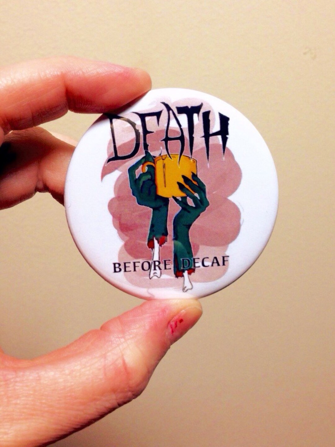 Death Before Decaf 2 1/4 Zombie Fridge Magnet - Etsy