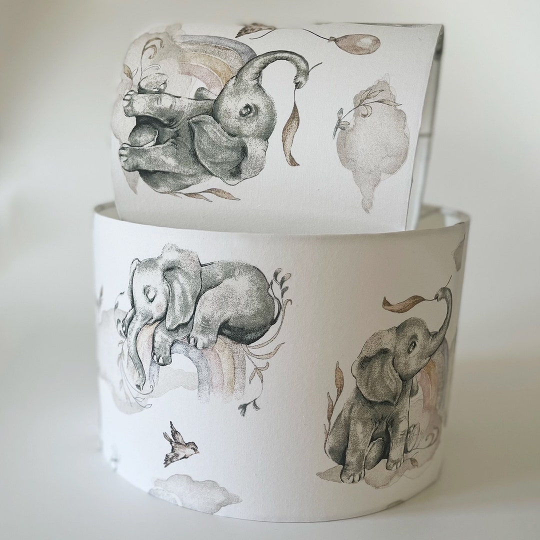 Cute Elephants & Rainbows Fabric Babies, Nursery, Kids Ceiling Light ...