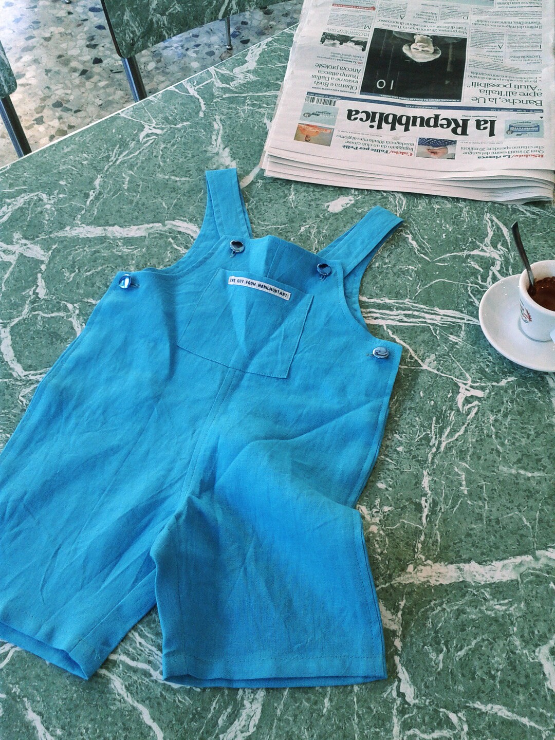 Turquoise Linen Overalls Unique Piece - Etsy