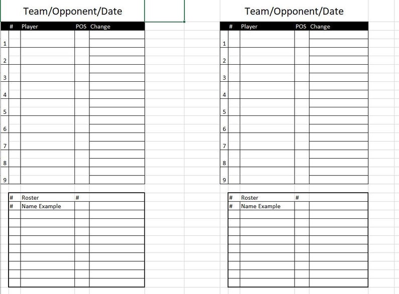 Fillable Printable Baseball Lineup Card - Etsy
