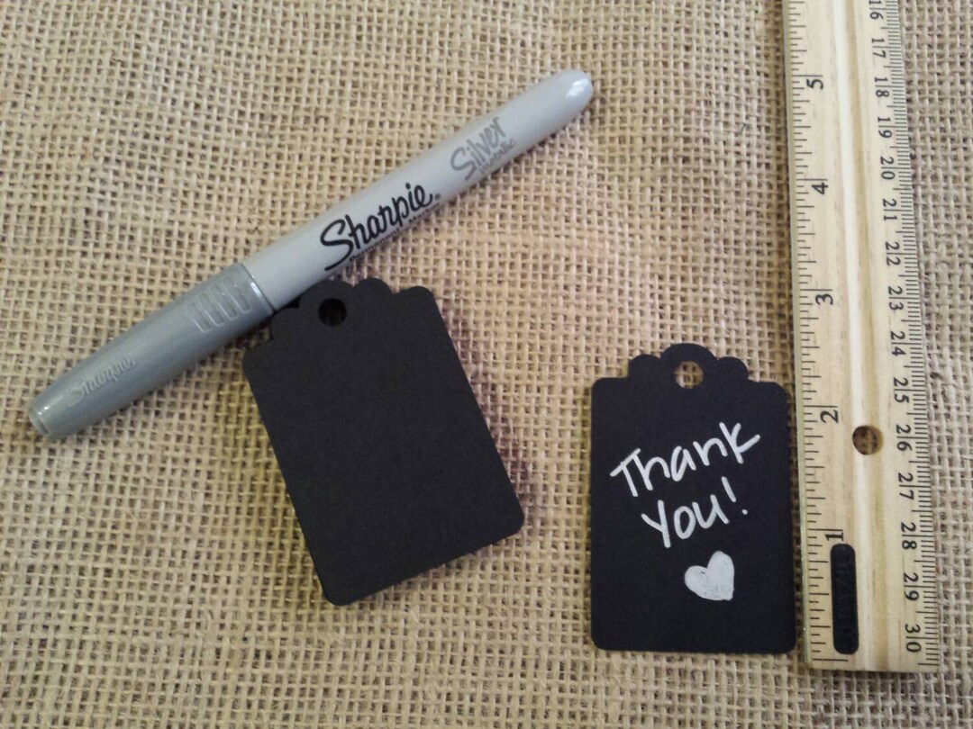 Black Tags 2.5'x1.6' and Silver Sharpie - Etsy