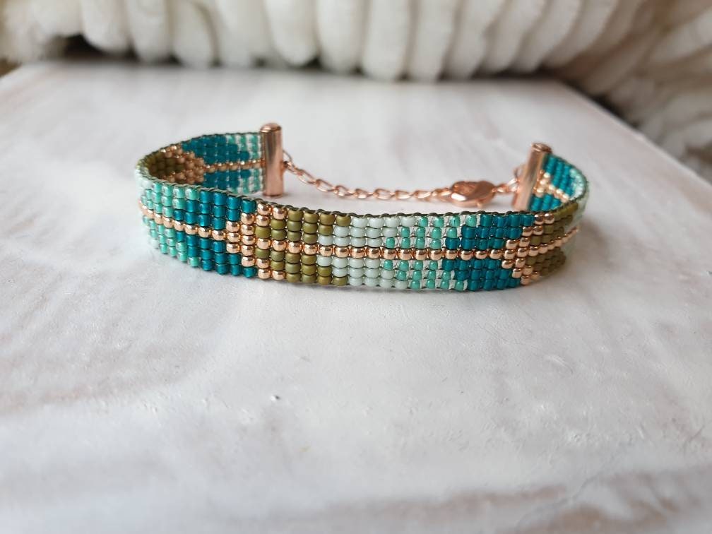 Beaded Loom Bracelet Seed Bead Bracelet Adjustable Beaded | Etsy