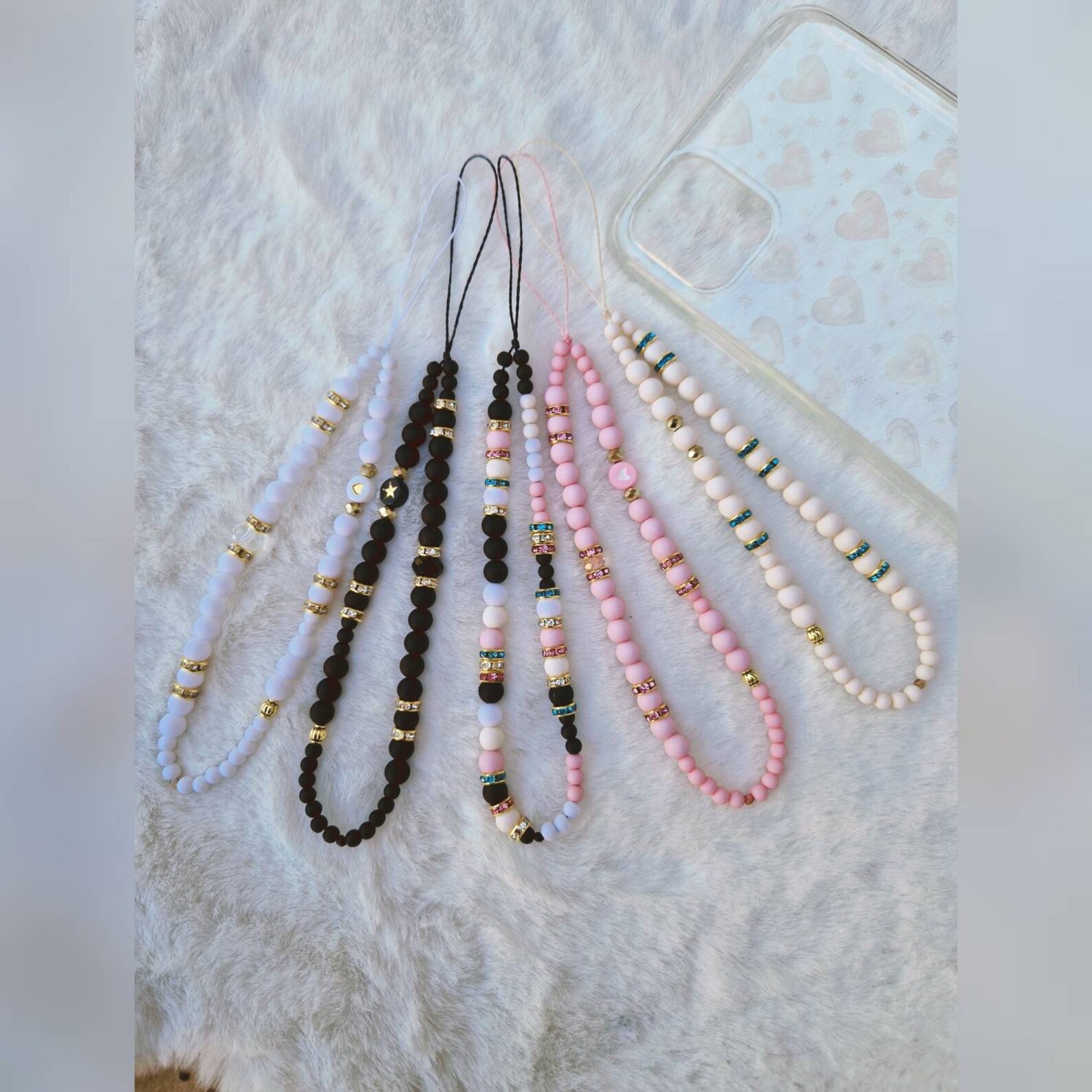 Telefoonketting Telefoonkoord Telefoonketting kralen - Etsy España