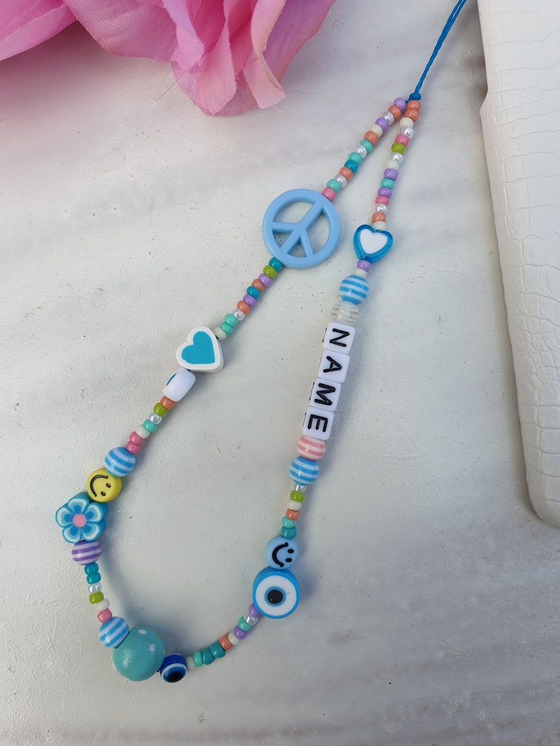 Cute Phone Charm With Name Personalized Phone Charm Beaded - Etsy
