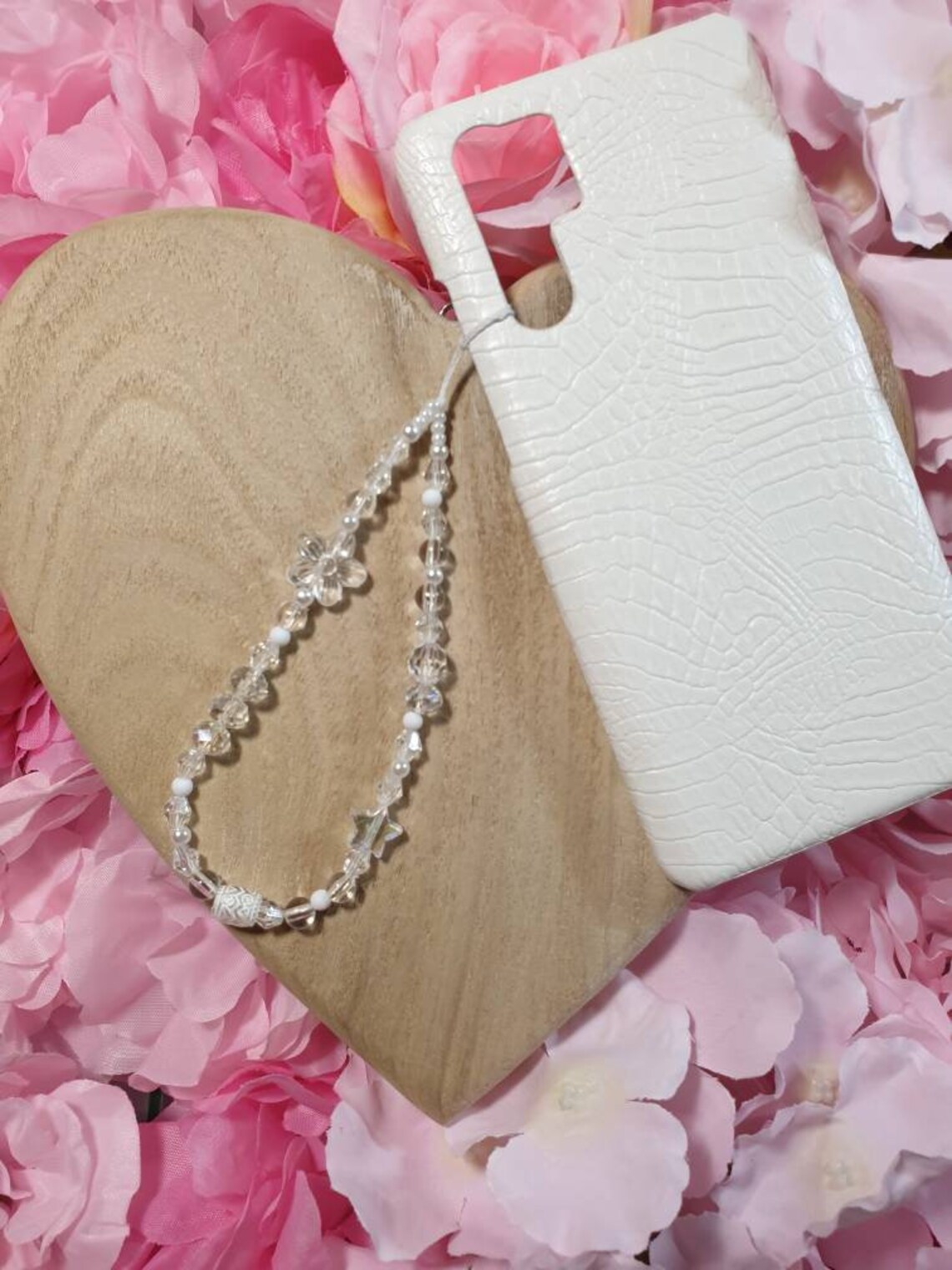 Clear Phone Strap Crystal Clear White Phone Charm Beaded - Etsy