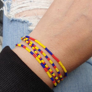 Colombian Flag Beaded Bracelet Colombia Bracelet Colombian - Etsy