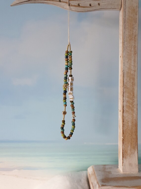 Cute Phone Charm With Name Personalized Phone Charm Beaded - Etsy