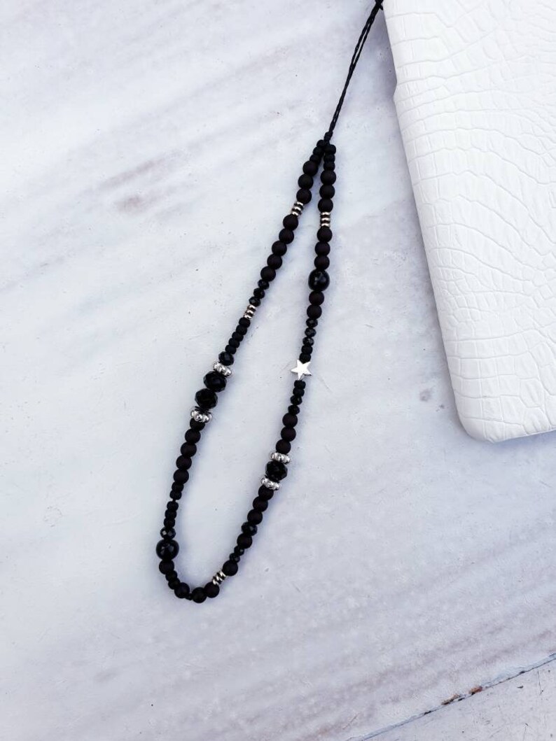 Black Phone Charm Black Phone Strap Y2k Style Phone String - Etsy