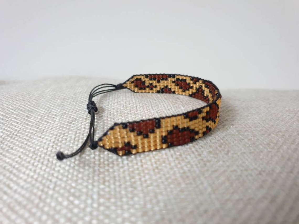 Loom Beaded Leopard Bracelet/bohemian Panther Leopard Print | Etsy
