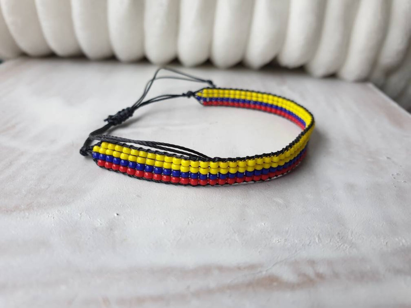 Colombian Flag Beaded Bracelet Loom Beades Bracelet Colombia - Etsy ...