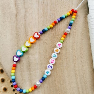 Custom Phone Charm, Name Phone Charm, Personalized Phone Charm, Beaded ...