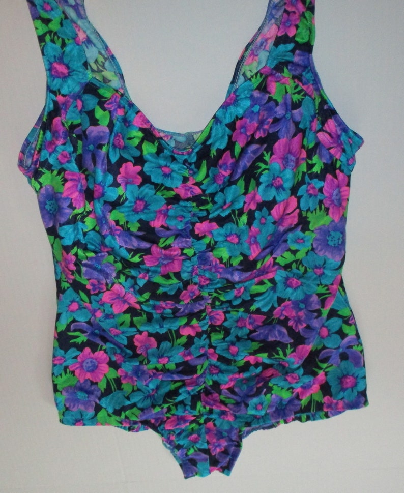 Plus Size Swimsuit 80s Vintage Maxine Of Hollywood 24 W Bathing Suit