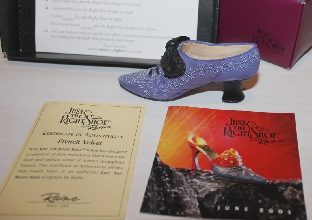 Raine Just the Right Shoe FRENCH VELVET 2001 Miniature Slipper Pump ...