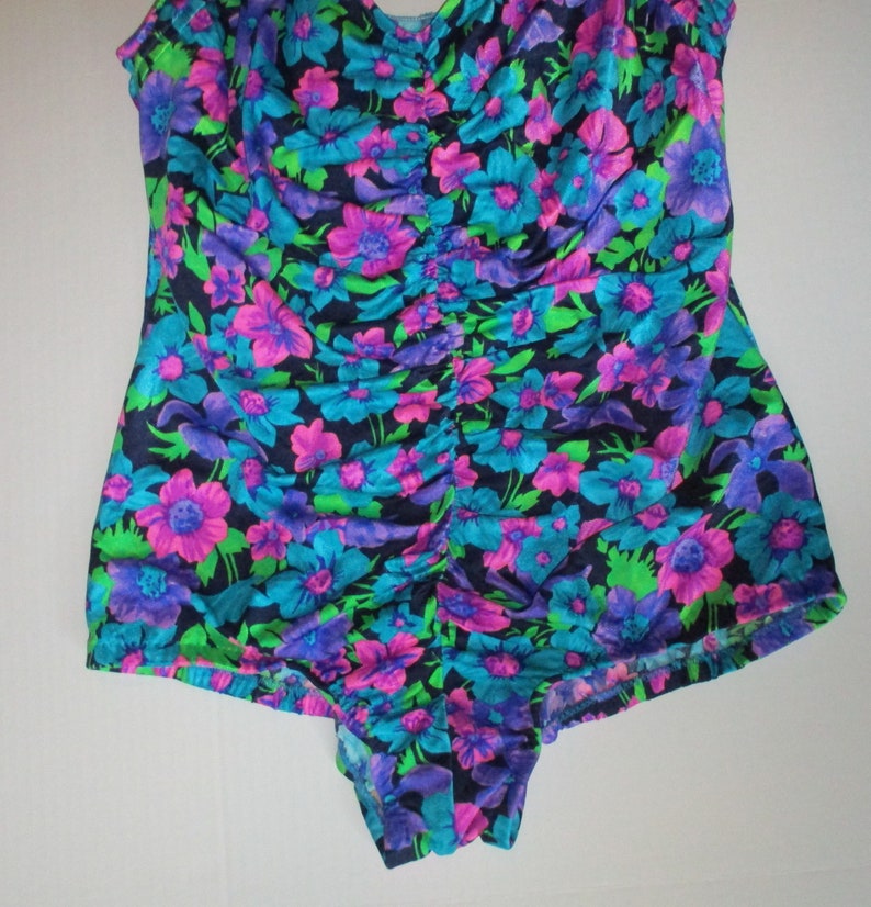 Plus Size Swimsuit 80s Vintage Maxine Of Hollywood 24 W Bathing Suit