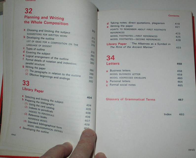 1972 Harbrace College Handbook: Grammar & Writing Guide - Etsy