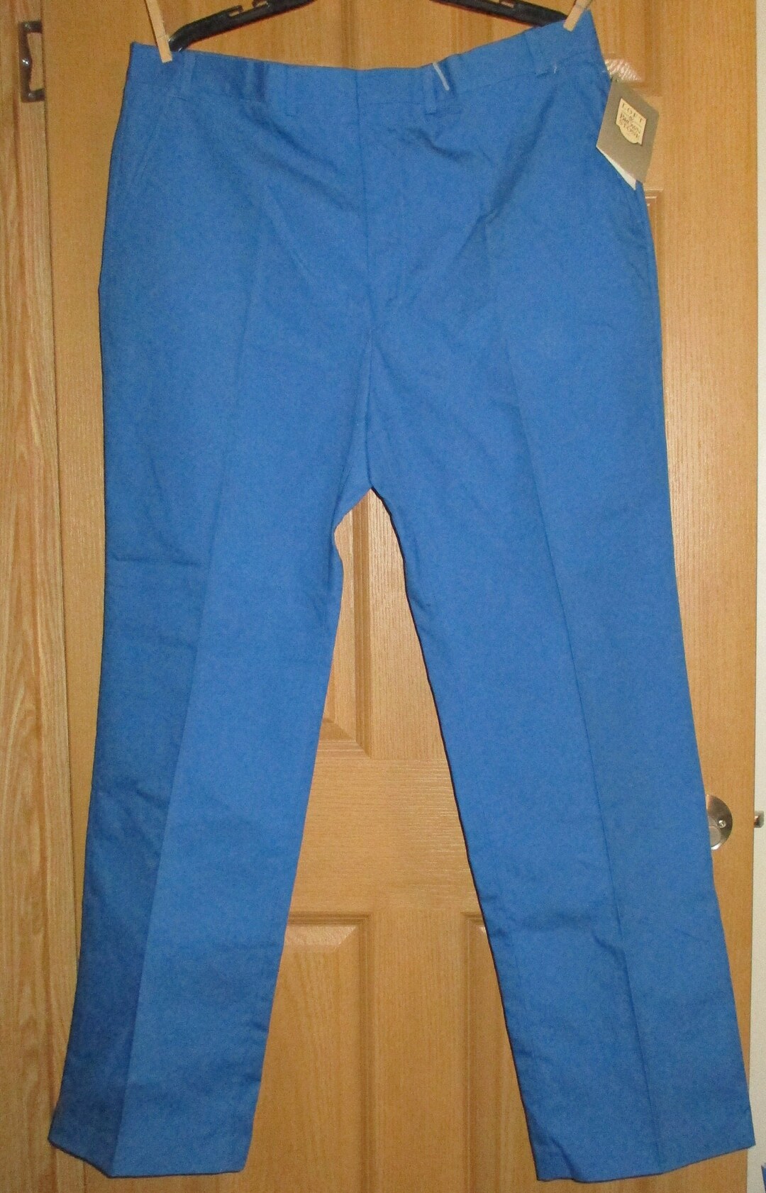 Men's Bright Blue Vintage Pants NOS Loft & Brown Stone 38 X 34 Cotton ...