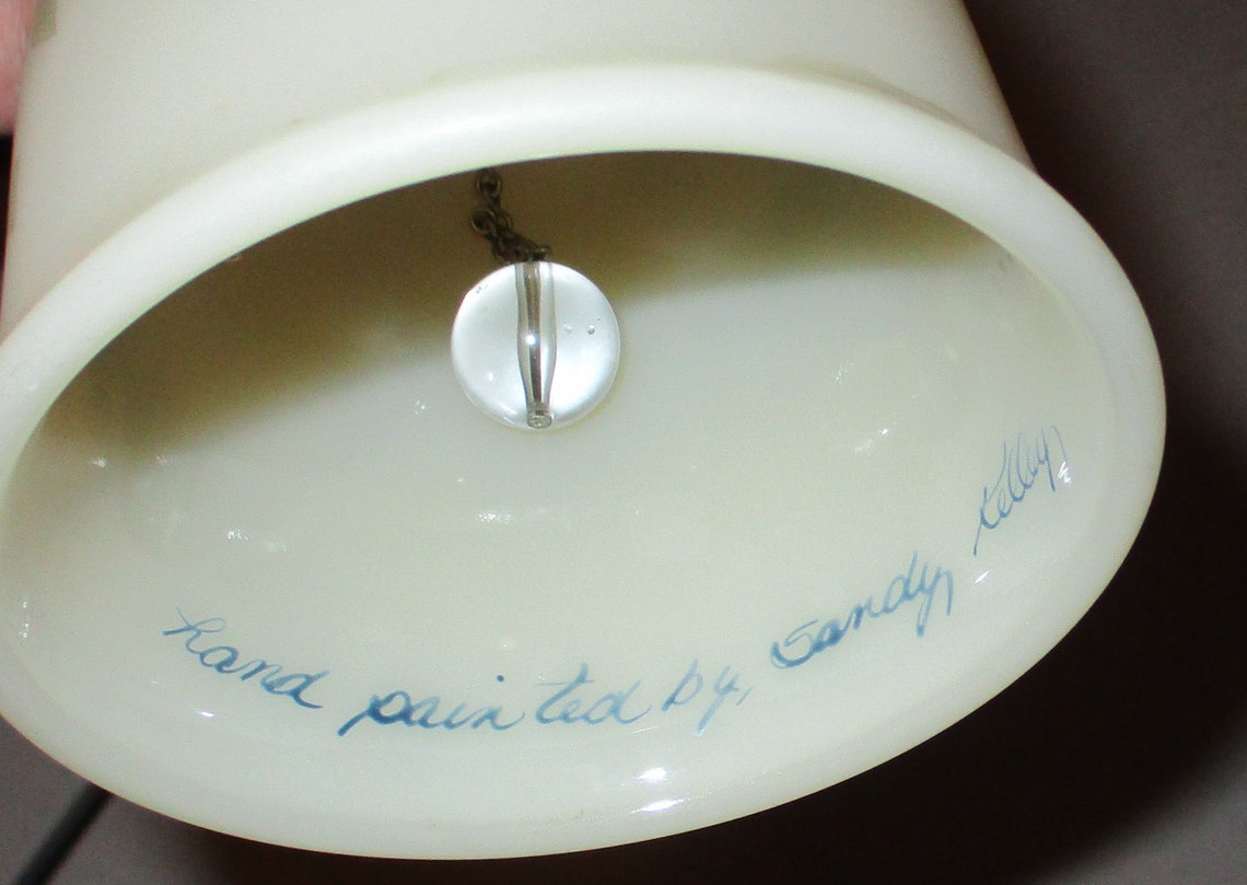Collectible Hand Painted Fenton Porcelain Bell Sandy Kelley Artist Blue ...
