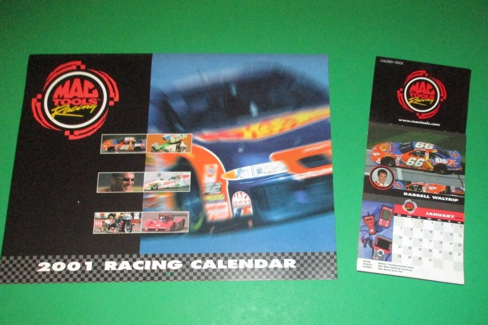 2001 Racing Calendar Mac Tools NASCAR Stock Race Cars Hot Rods Mint Set ...
