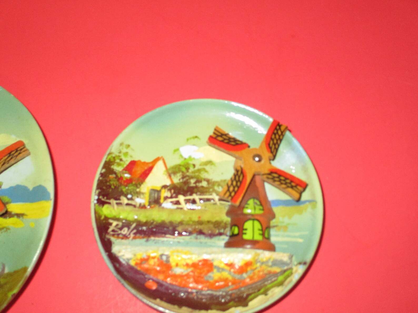 1960's Decor Hand-painted Wooden Windmill Wall Plates 3-D Wall Art From ...