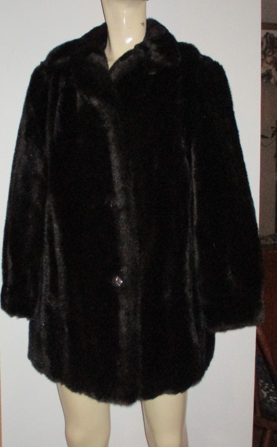 Vintage 1960s Mincara Fur Faux Coat - Gem