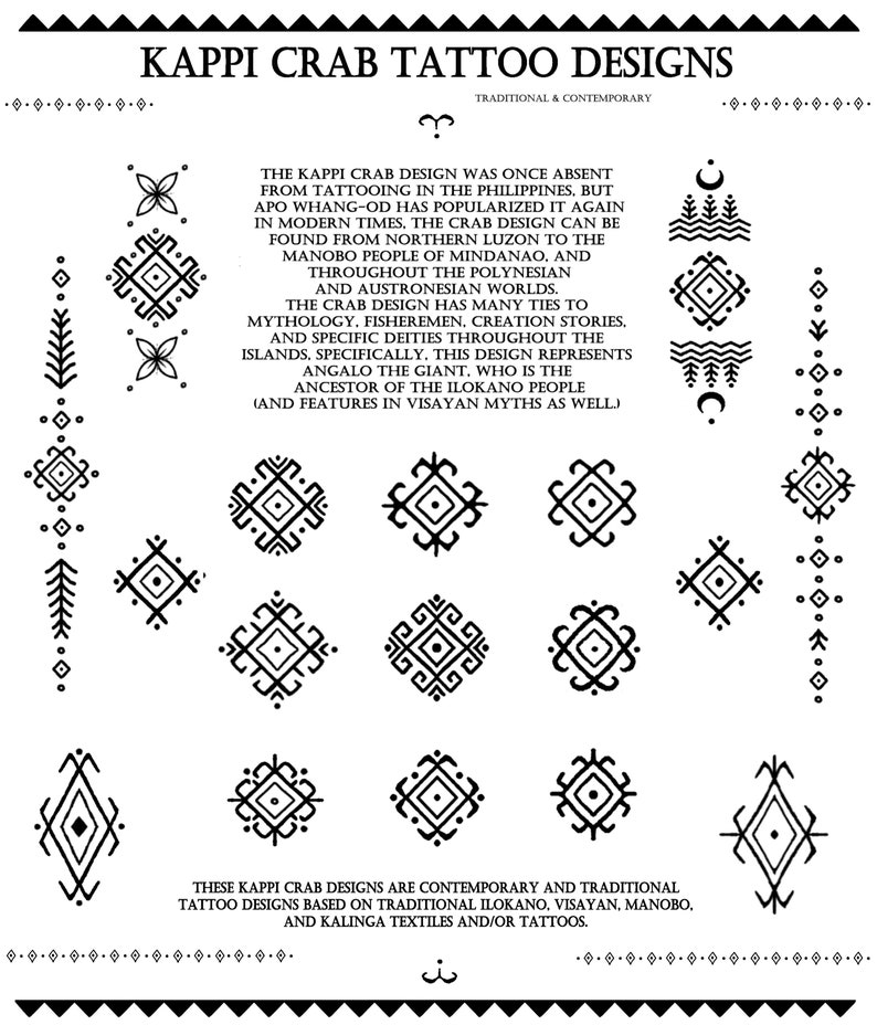 Kappi Crab Tattoo Motifs Original Designs DIGITAL DOWNLOAD - Etsy UK