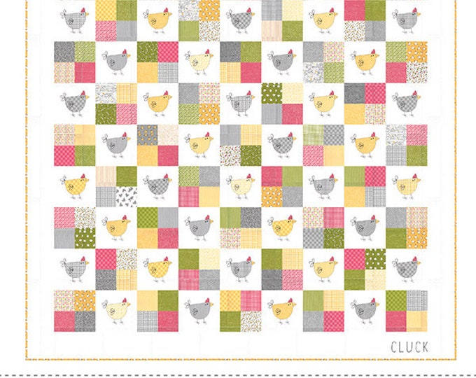 Cluck Quilt Pattern Featuring Spring Chicken Fabric by Sweetwater for ...