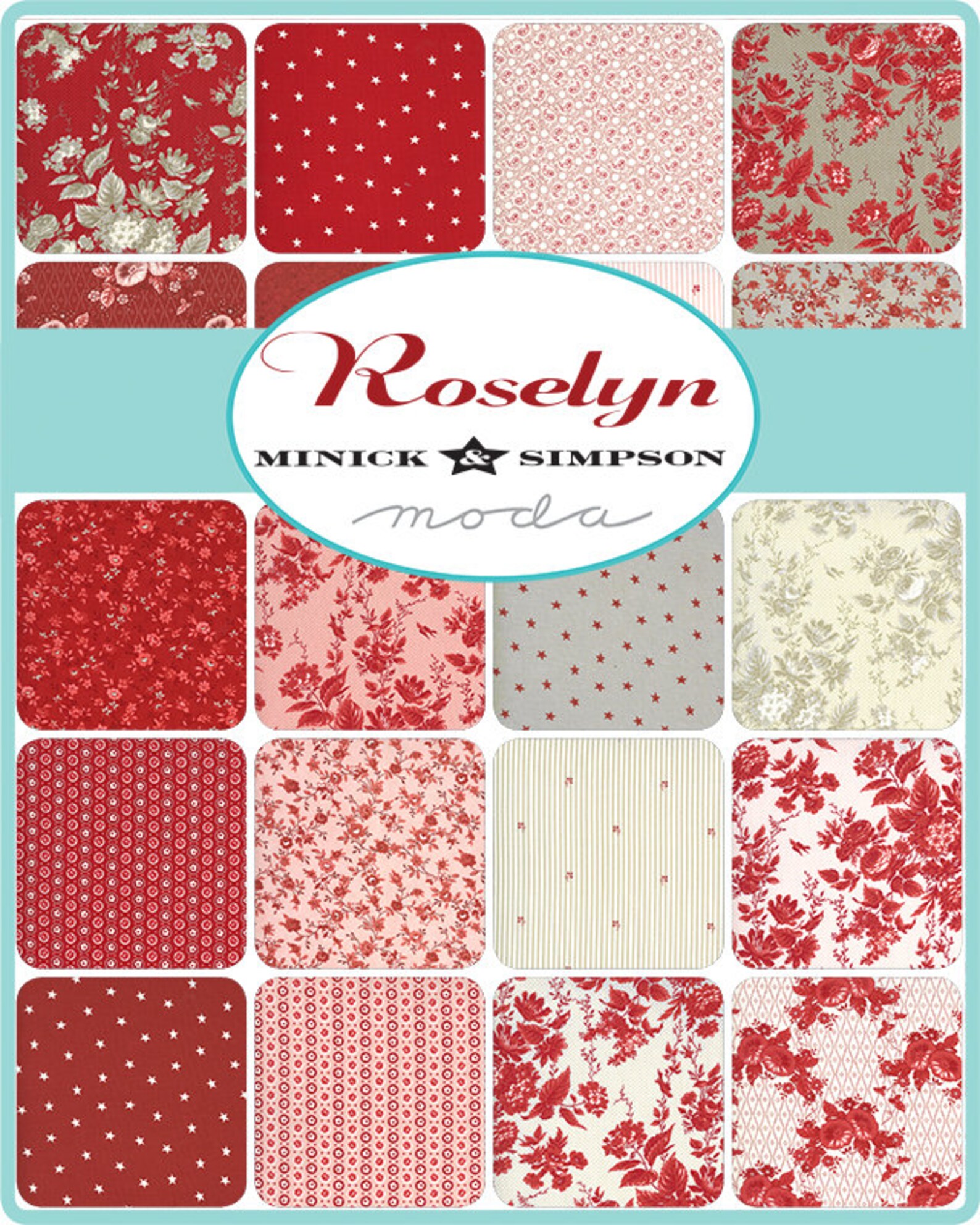 Roselyn Fabric by Minick & Simpson for Moda. Roselyn Morning Glory ...