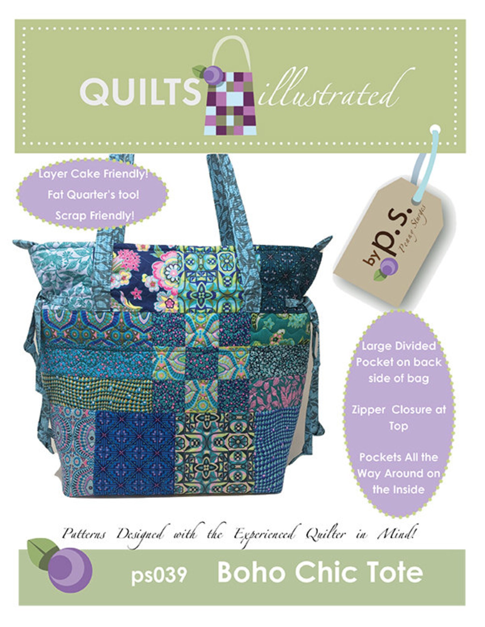 Boho Chic Tote by Penny Sturgis. Quilts Illustrated QI PS039 - Etsy