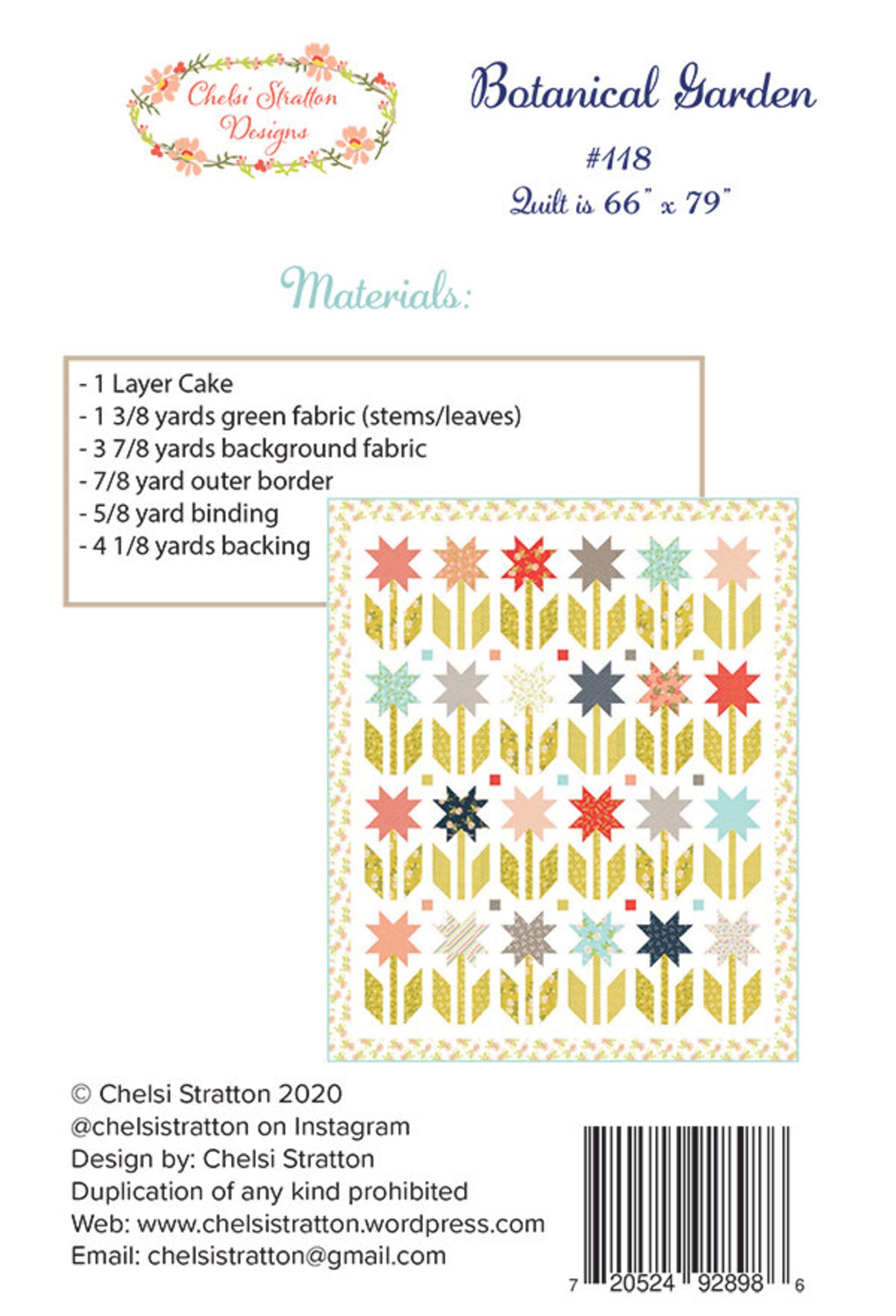 Botanical Garden Quilt Pattern Featuring Happy Days by Sherri | Etsy