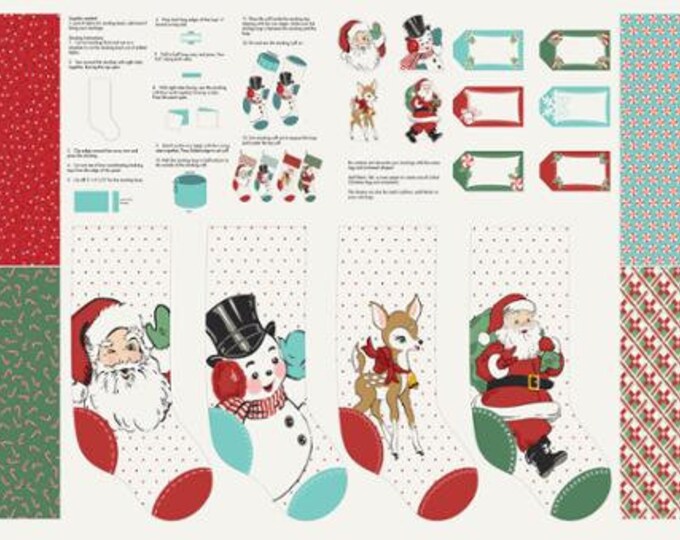 Holly Jolly Panel by Urban Chiks for Moda Fabrics. White Santa Panel ...