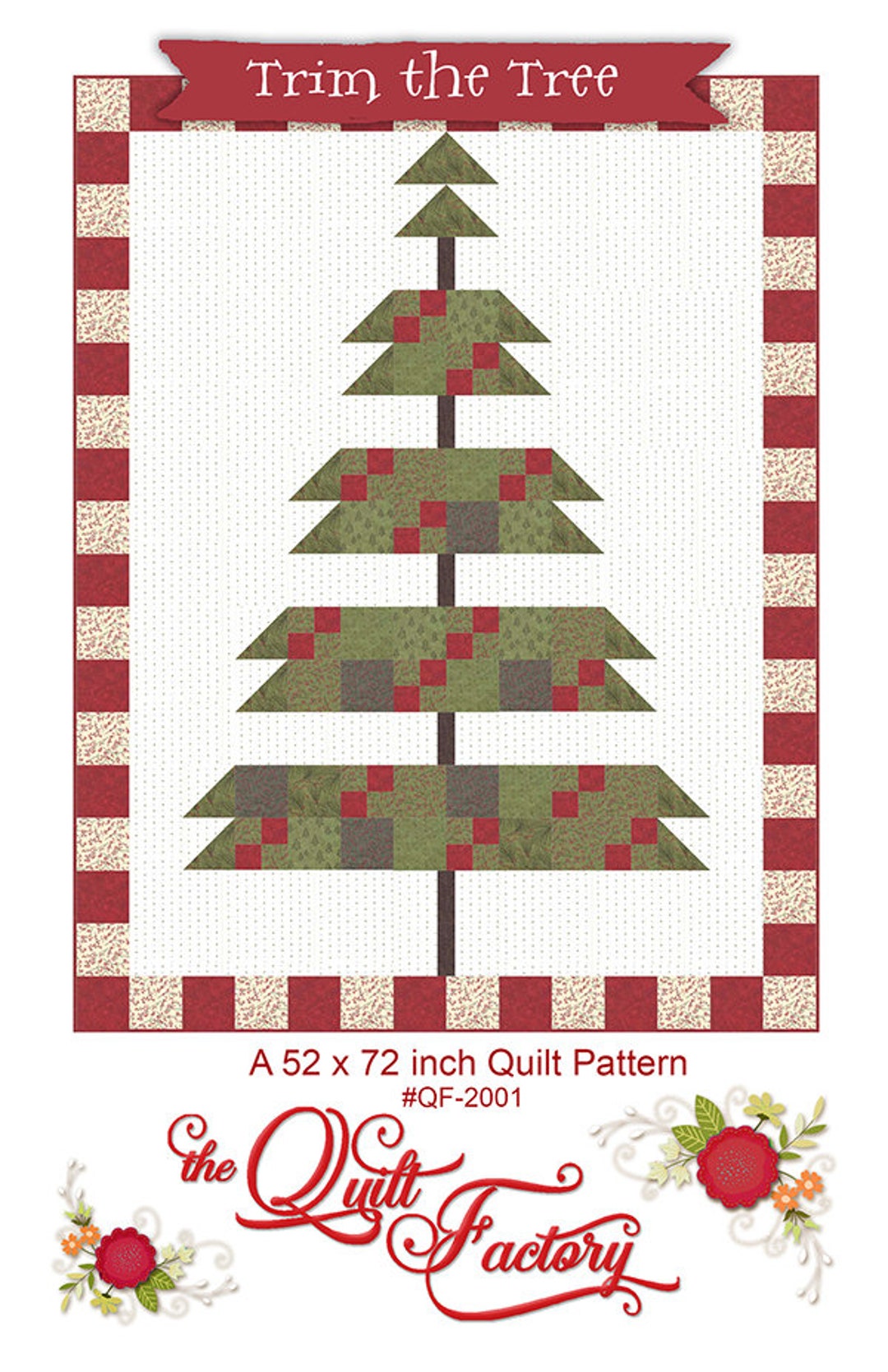 Trim the Tree Quilt Pattern by the Quilt Factory Features Winter White ...