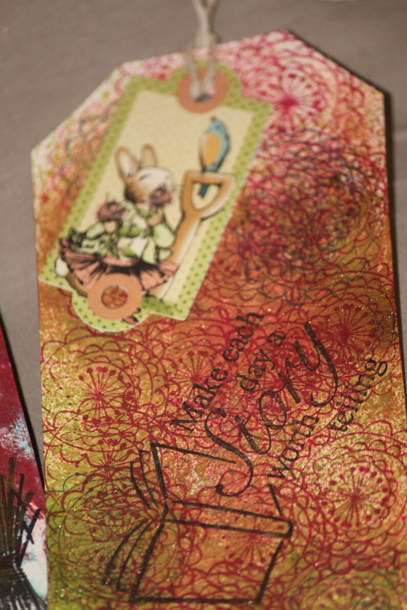 5 Whimsey Gift Tags Each With Different Quotes, Friends, Flowers, Wheat ...