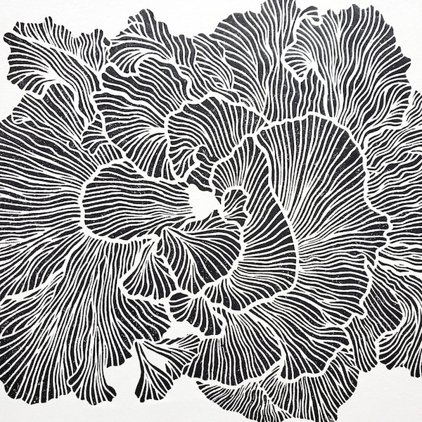 Linocut Abstract Art - Etsy