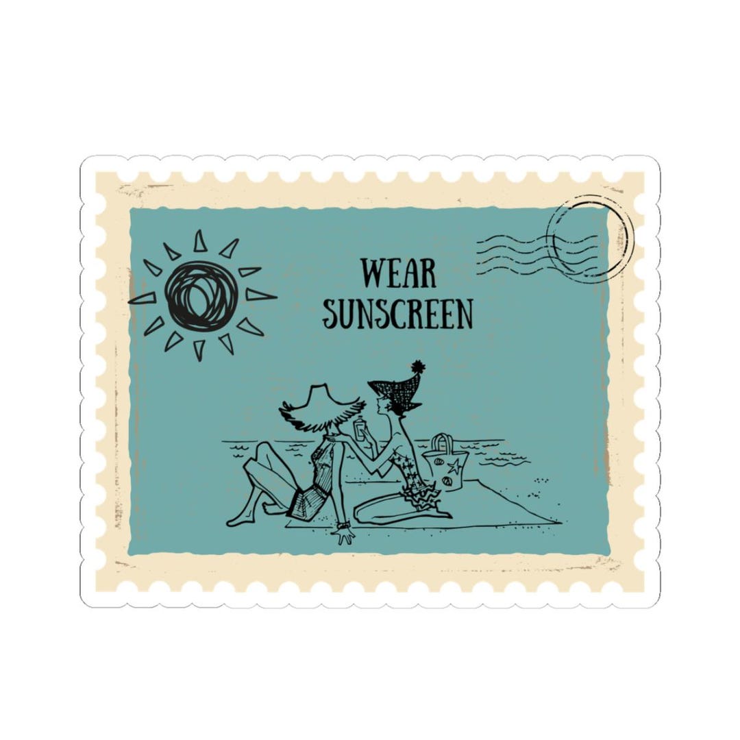 Skin Cancer Awareness Sticker, Sunscreen Stamp Kiss-cut Stickers, SPF ...