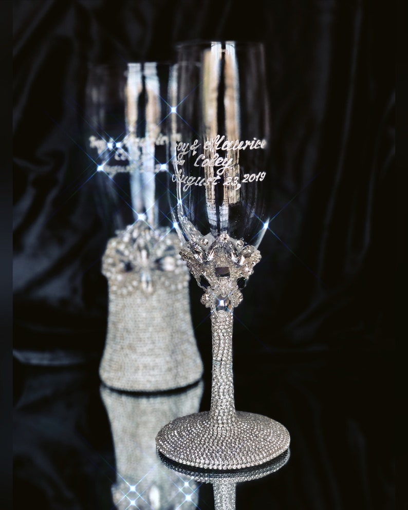 Gorgeous Wedding Champagne Flute and Beer Mug & Cake Server - Etsy