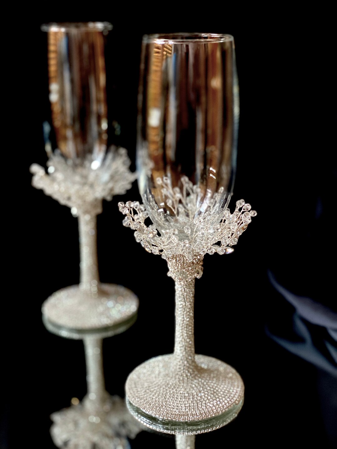 Silver Wedding Glasses, Wedding Champagne Flutes, Wedding Reception ...