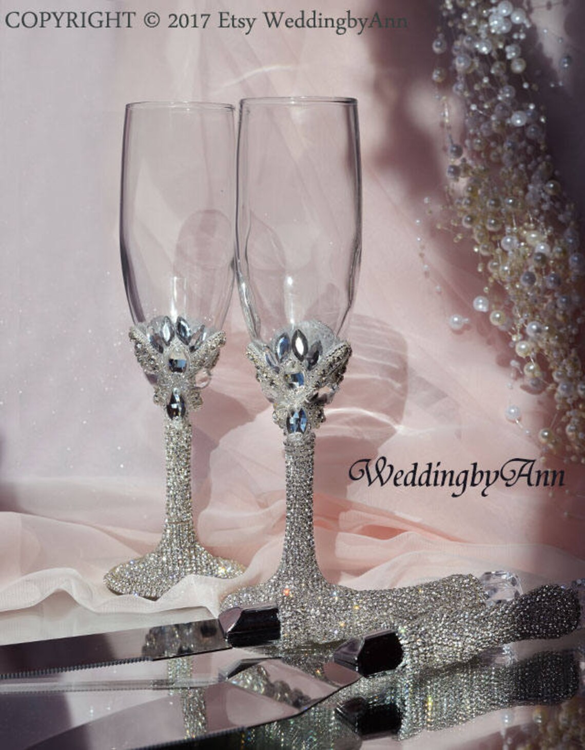 Silver Wedding Glasses Wedding Champagne Flutes Bridal | Etsy