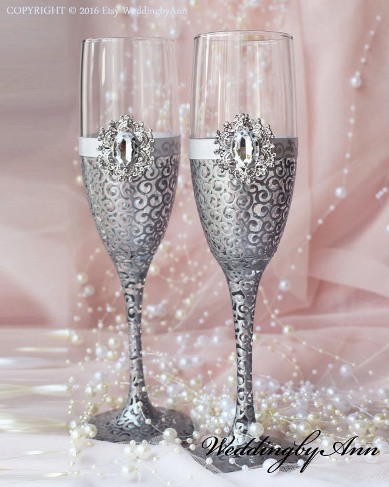 Purple Wedding Glasses, Toasting Flutes, Purple Wedding Glasses, Purple ...